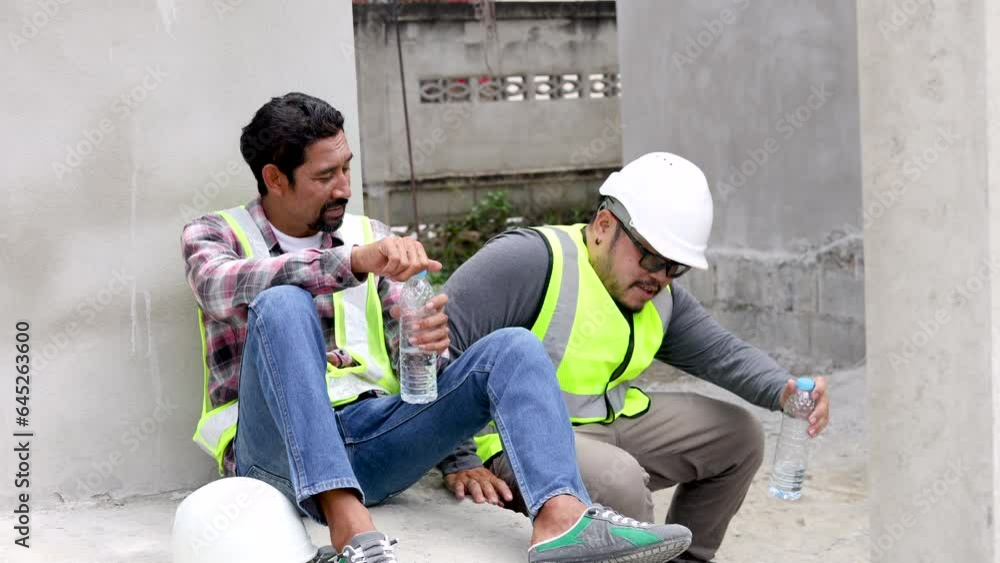 Hopeless middle-aged Indian worker are stressed work hard sweat tired ...