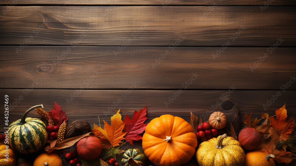 Rustic Thanksgiving Background with Wooden Texture, Fruits, and ...