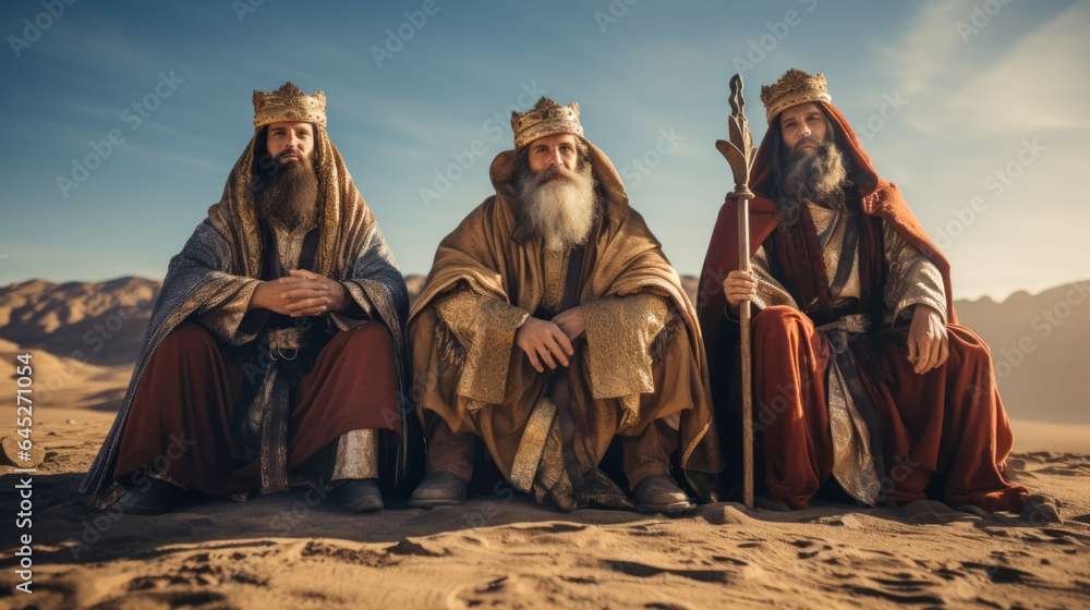 Photo & Art Print Three people costumed as the three wise men Caspar ...