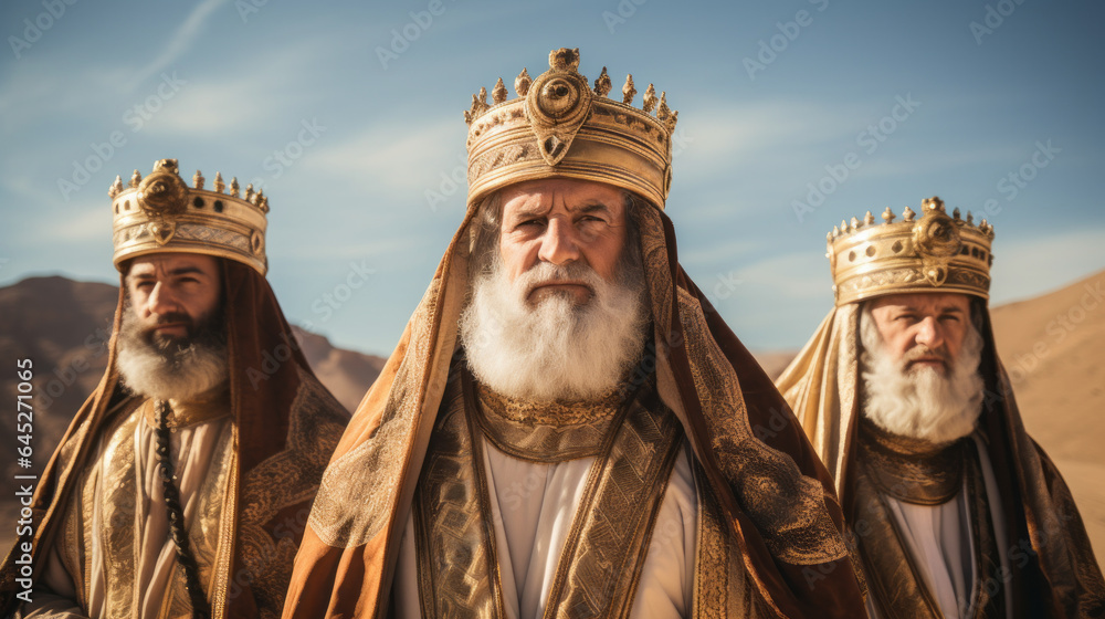Photo & Art Print Three people costumed as the three wise men Caspar ...