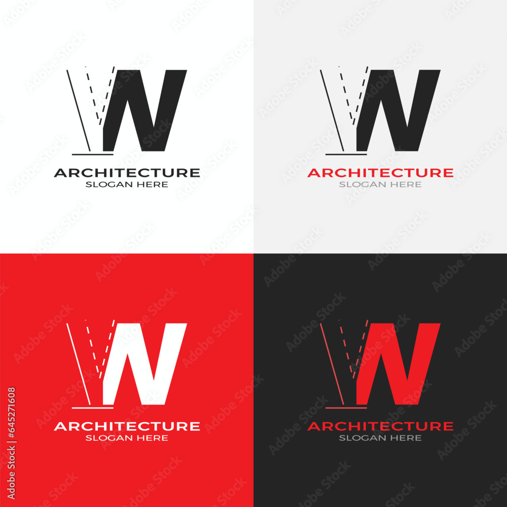 Architect Logo-initial letter W for architecture logo design free ...