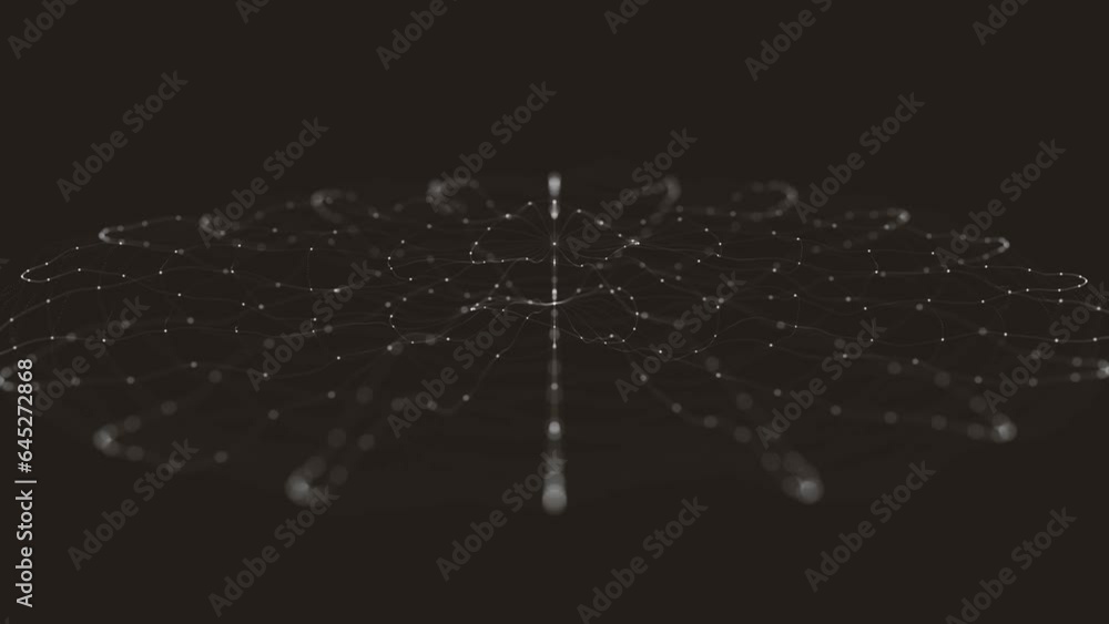 Abstract Minimal Radial Circular Mesh Waving/ 4k animation of an ...