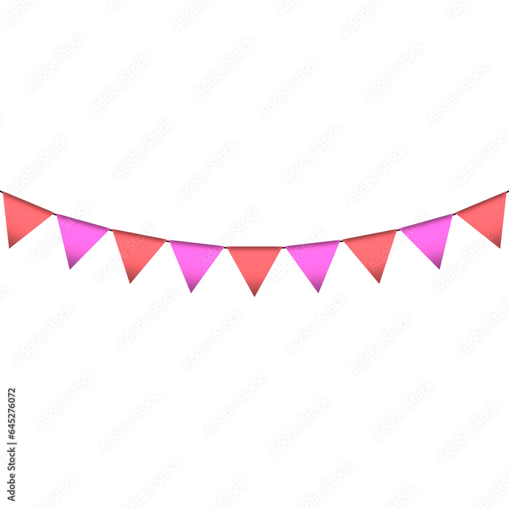 Pink and red colour bunting pennants image with transparent background ...
