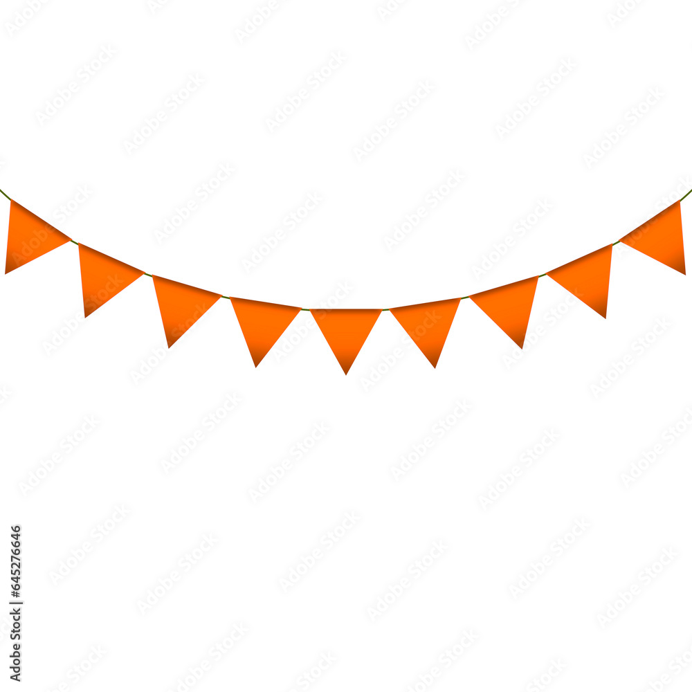 Orange colour bunting pennants image with transparent background. Stock ...