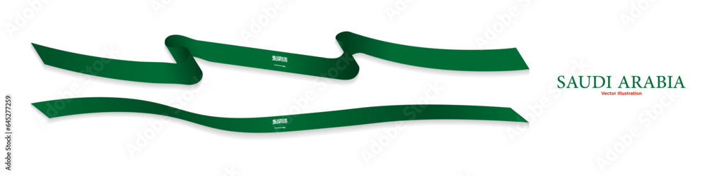 Set of 3d Rendered Flags of Saudi Arabia on white background. SAU ...