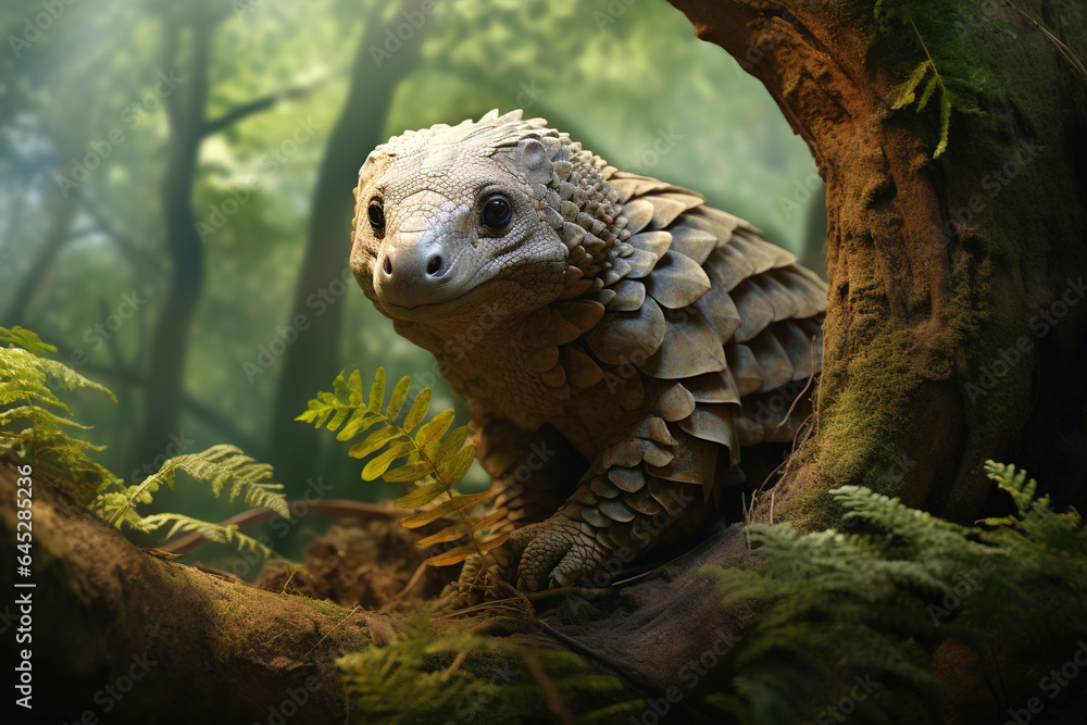 Image of malayan pangolin in the fertile forest. Wildlife Animals ...