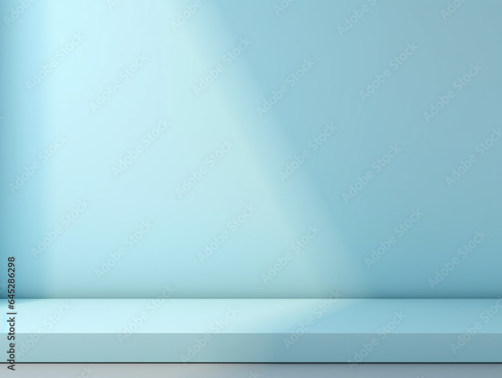 An empty, superflat light blue background designed for product ...
