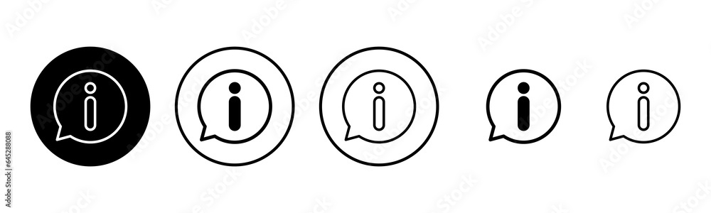 Information sign icon set illustration. about us sign and symbol ...