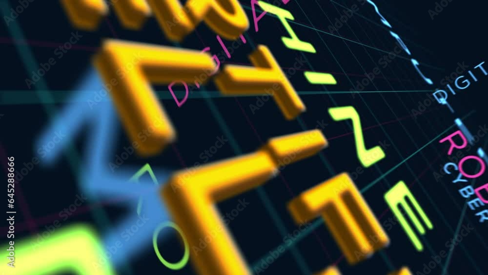 Artificial intelligence kinetic text abstract concept animated. Deep machine learning and neural ...