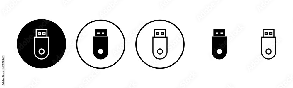 Usb icon set illustration. Flash disk sign and symbol. flash drive sign ...