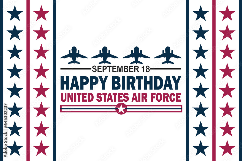 Happy Birthday United States Air Force. September 18. Poster, Template ...