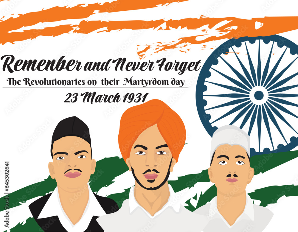 Vector illustration poster of Shaheed Diwas celebrated on March 23rd ...