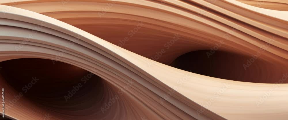 Anamorphic video abstract of wooden pattern, twisted shape ...