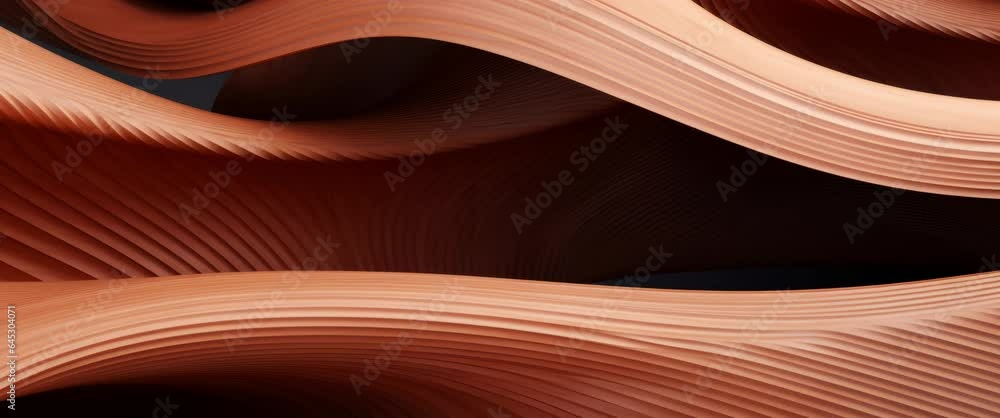 Anamorphic video abstract of wooden pattern, twisted shape ...