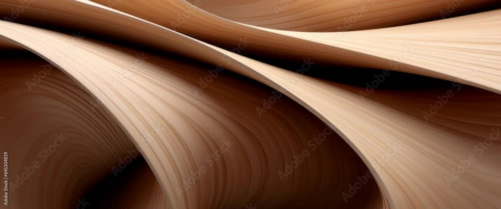 Anamorphic video abstract of wooden pattern, twisted shape ...