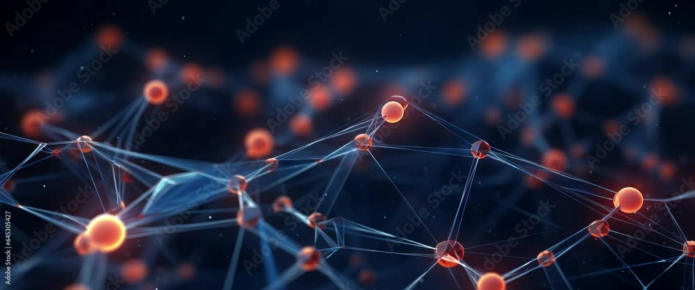 Anamorphic video abstract spheres molecular structure neural network ...