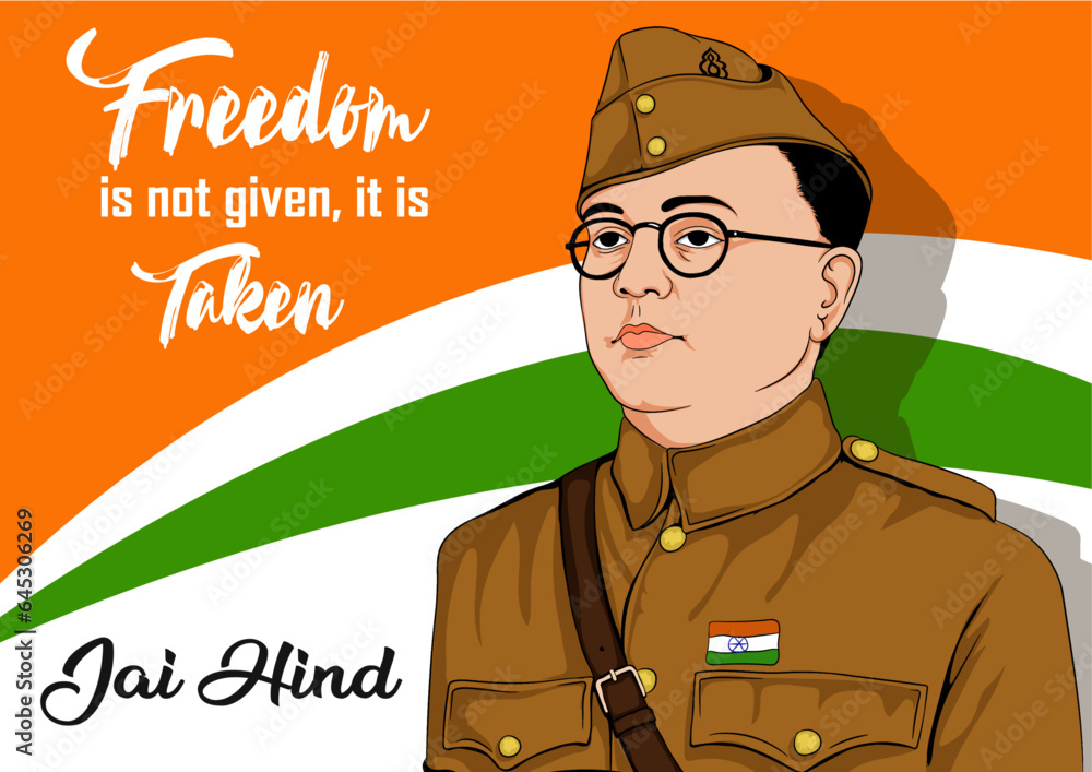 Vector illustration poster of Netaji Subhash Chandra Bose on Indian ... Vector illustration poster of Netaji Subhash Chandra Bose on Indian ...