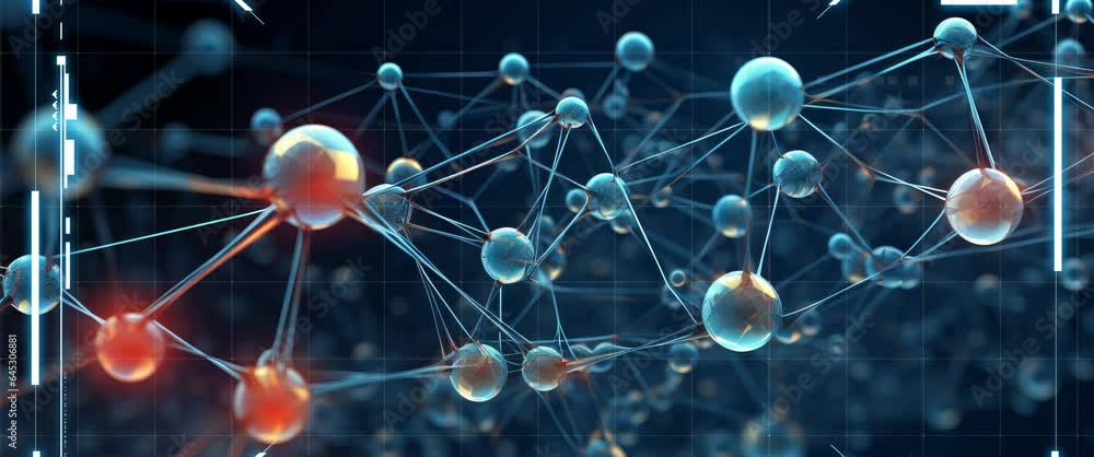 Anamorphic video abstract spheres molecular structure neural network ...