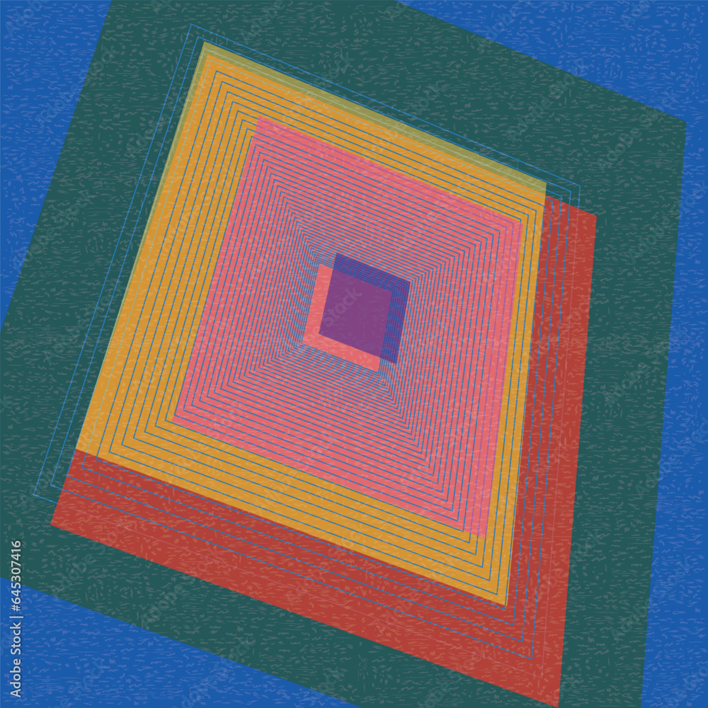 Vivid colors geometric object with riso print effect. vector ...