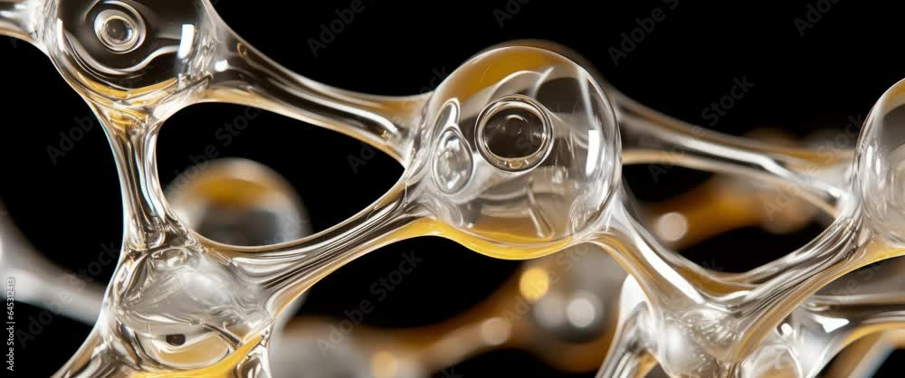 Anamorphic video 3D animation molecule structure. Scientific medical ...