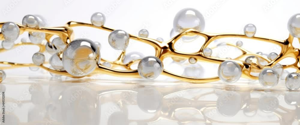 Anamorphic video 3D animation molecule structure. Scientific medical ...