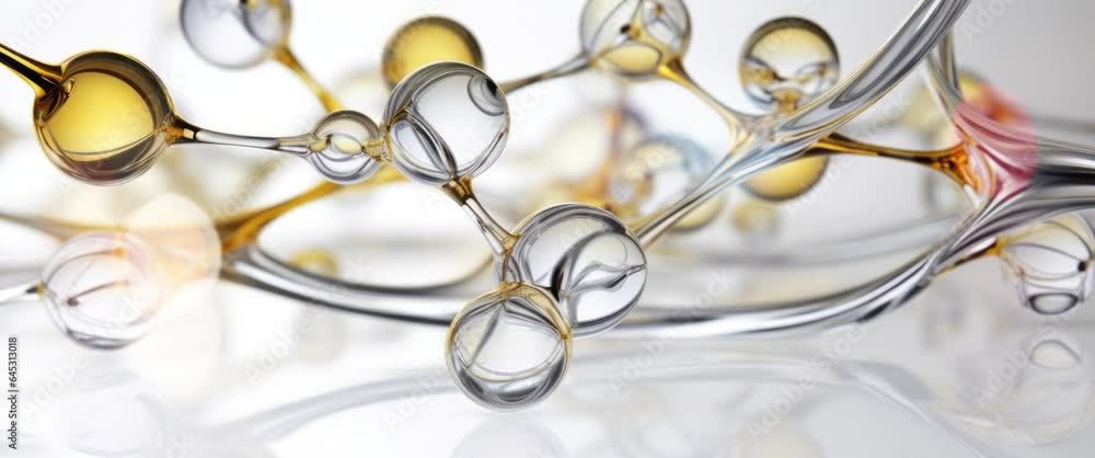 Anamorphic video 3D animation molecule structure. Scientific medical ...