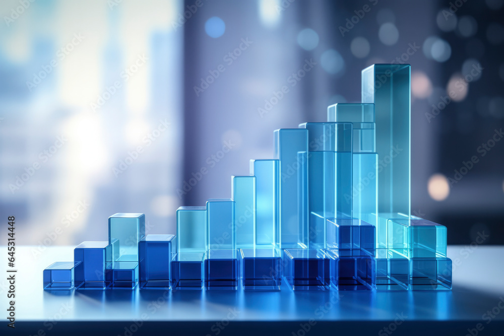 Blue glass Office Charts & Financial Analysis for Corporate Success on ...