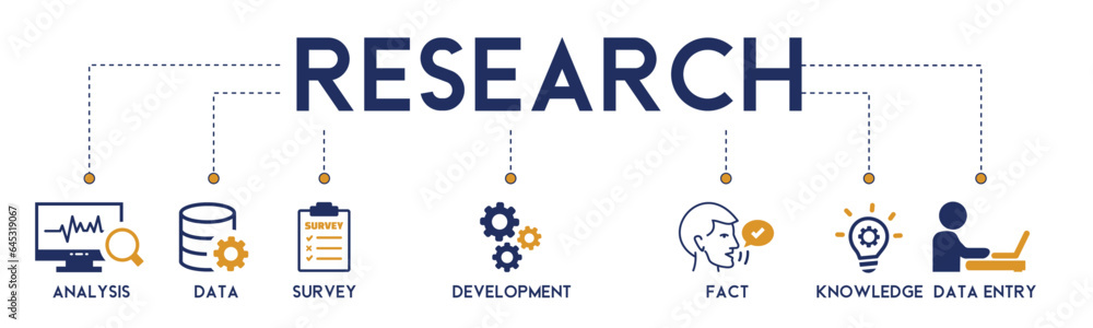 Research banner website icon vector illustration concept with icon of ...