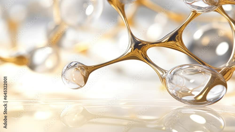 3D animation molecule structure. Scientific medical background with ...