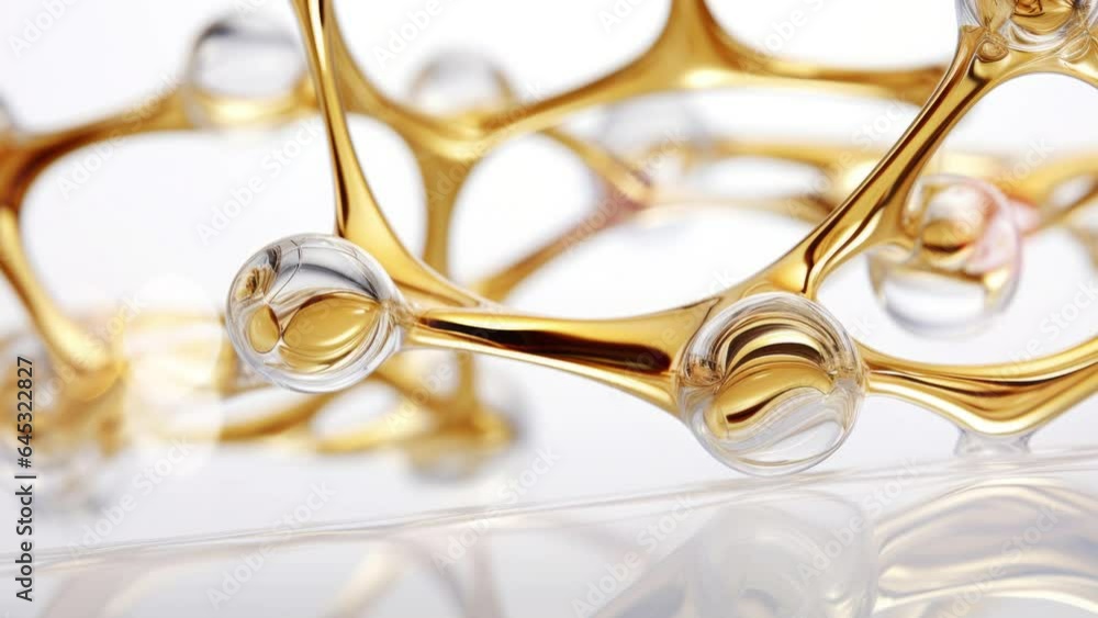 3D animation molecule structure. Scientific medical background with ...