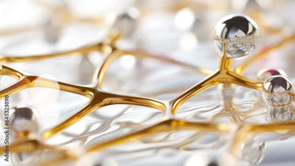 3D animation molecule structure. Scientific medical background with ...