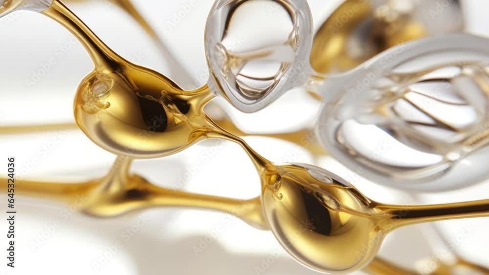 3D animation molecule structure. Scientific medical background with ...