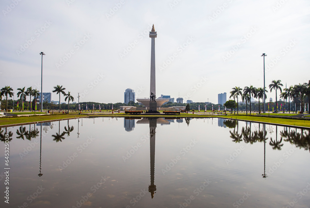 Beautiful view of National Monument (Monas), the most famous monument ...