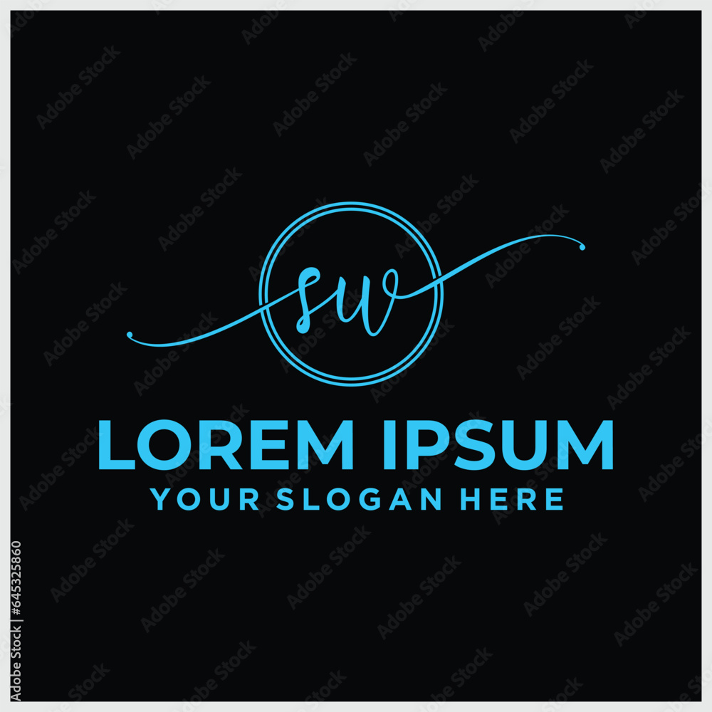 Editable font letter sw for inital name.Letter SM, SW modern Logo icon ...