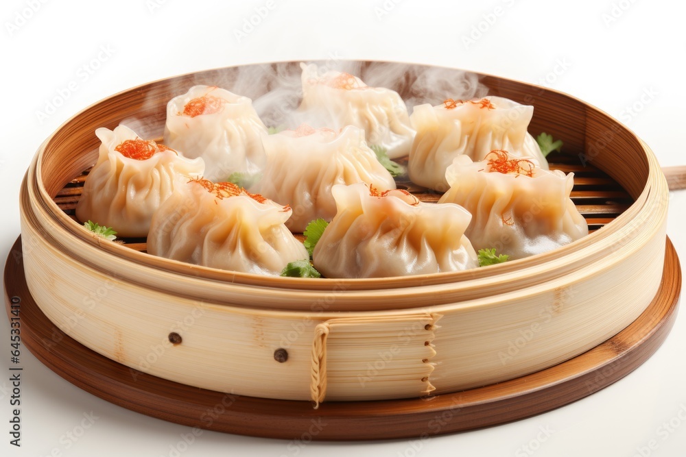 Indulge in a variety of bite-sized, steamed dim sum, a delectable ...