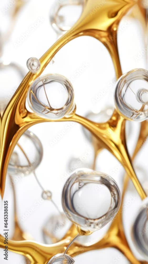 Vertical video 3D animation molecule structure. Scientific medical ...