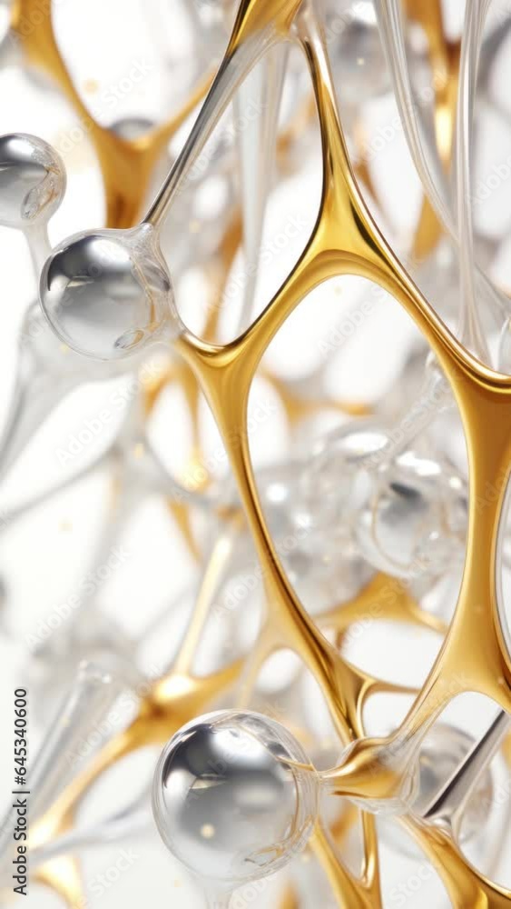 Vertical video 3D animation molecule structure. Scientific medical ...