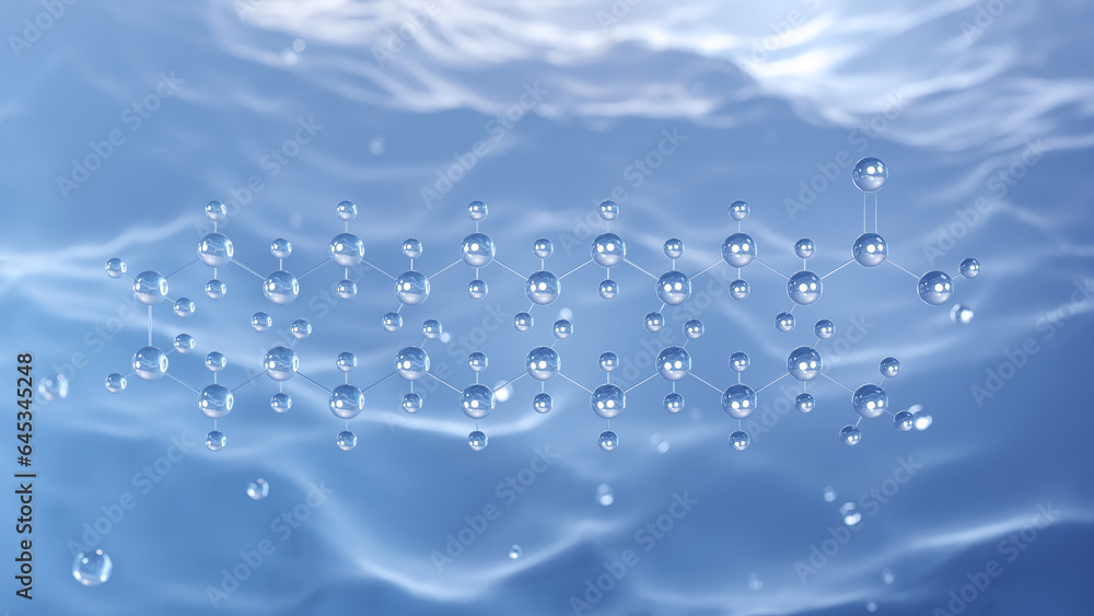 lignoceric acid molecular structure, 3d model molecule, saturated fatty ...