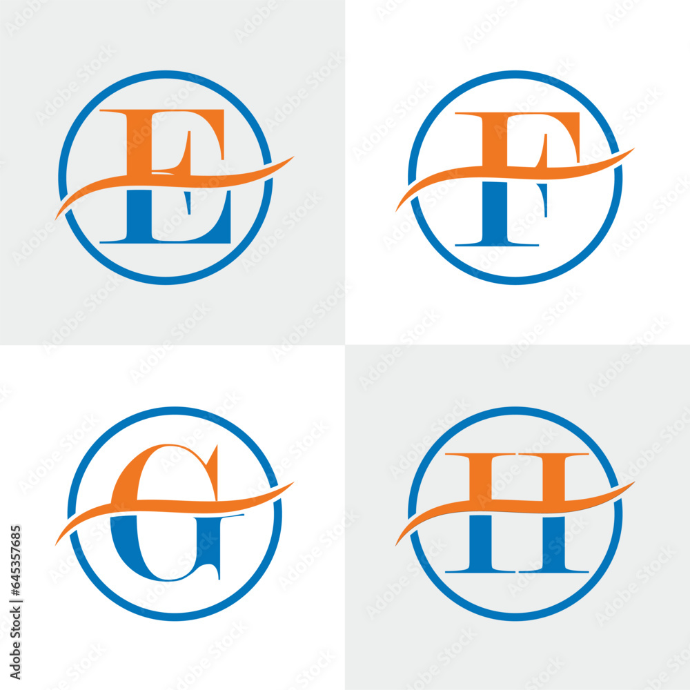 vector initial alphabets logos set | swoosh alphabets logo Stock Vector ...