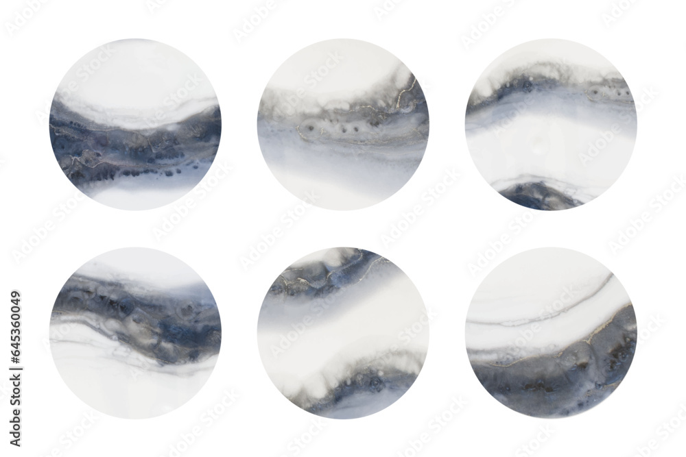 Round grey fluid art backgrounds. Vector design for highlights, logo ...