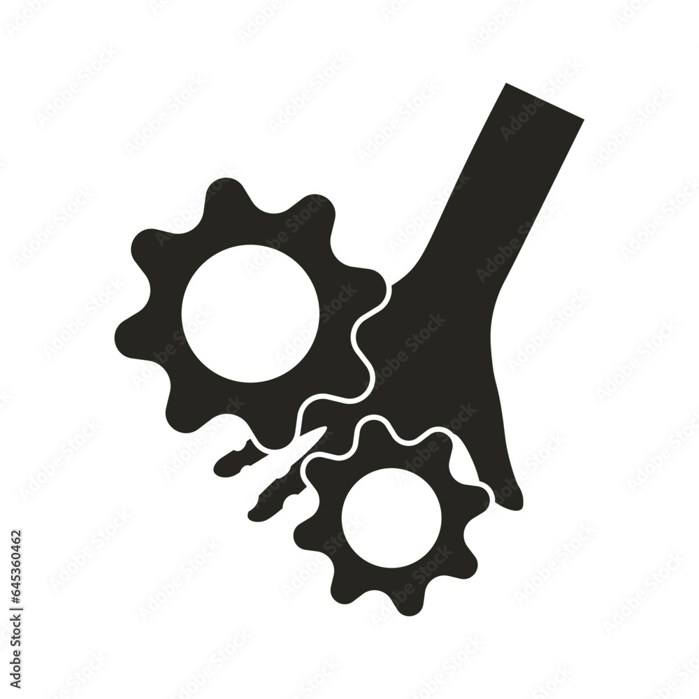 Isolated illustration of black pictogram injury risk finger finger ...