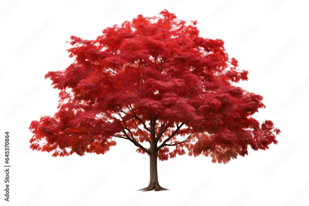 Red Maple Tree Isolated on Transparent Background. Generative Ai. Stock ...