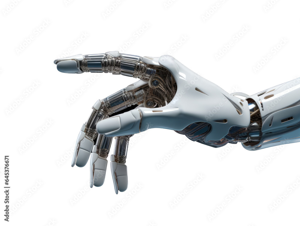 Robotic Hand Pointing Isolated on Transparent Background with Clipping ...