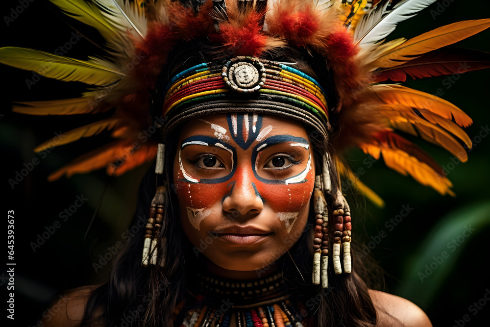 Amazonian Beauty A Captivating Portrait of an Indigenous Woman from the ...