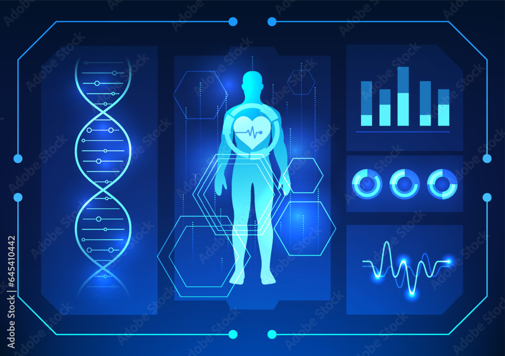 Medical technology Scans the human body along with DNA and graphs ...