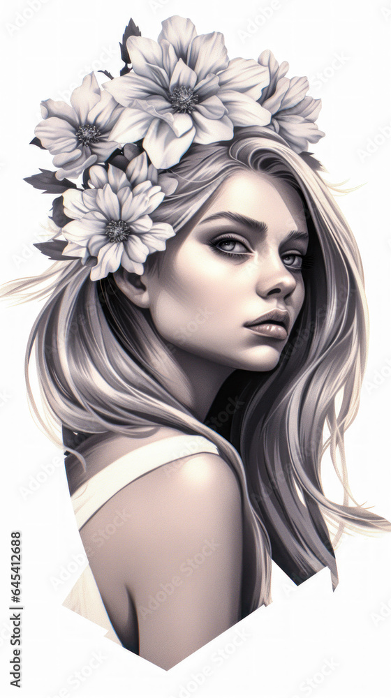 Tattoo Submission Template Brainstorming Devine Woman and Flowers ...