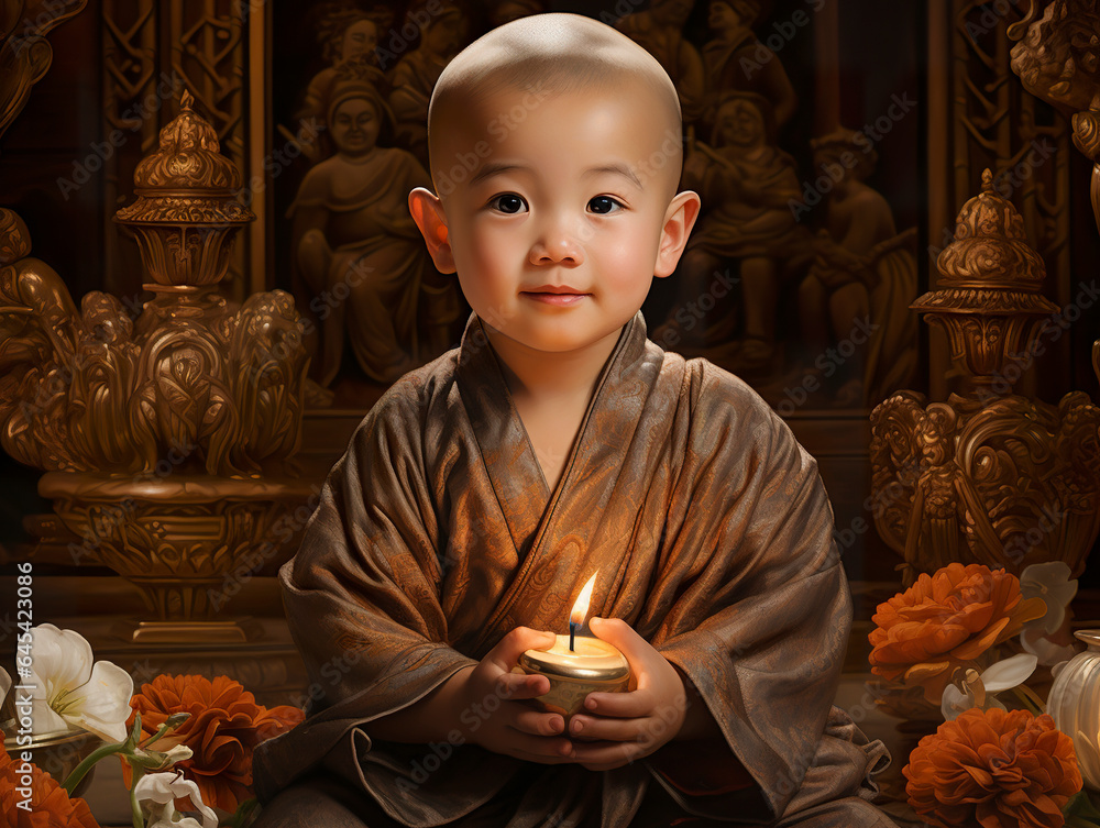 A little Chinese monk captivates with his serene expression. In ...