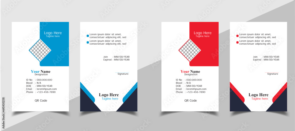 Modern ID Card Template with an author photo place | Office Id Card ...