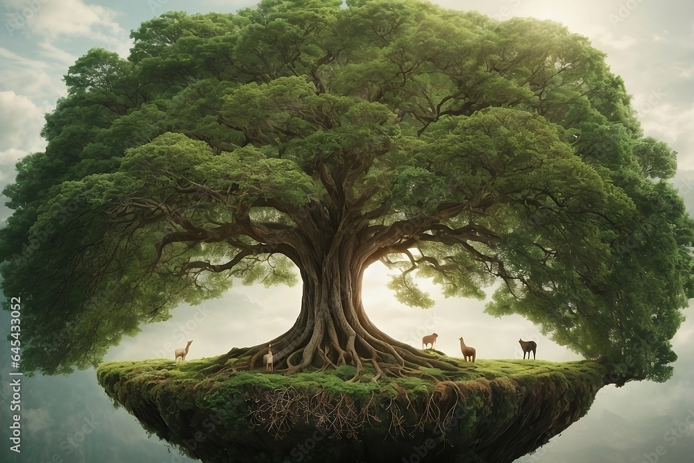 Illuminate Earth's interconnected web of life through a central tree ...