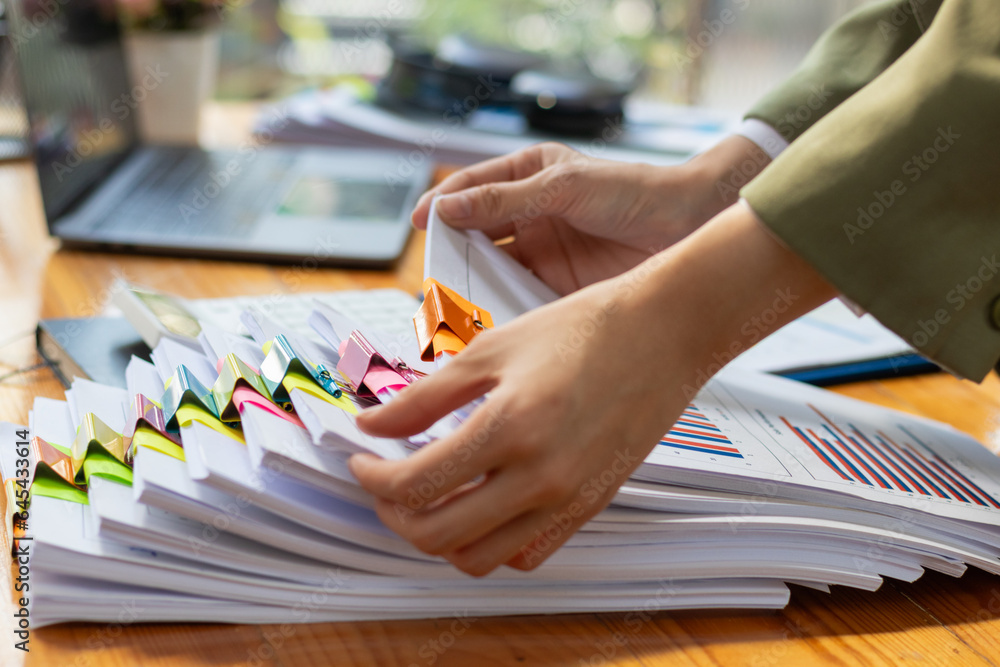 stack of documents on secretary desk were prepared It is legal document ...
